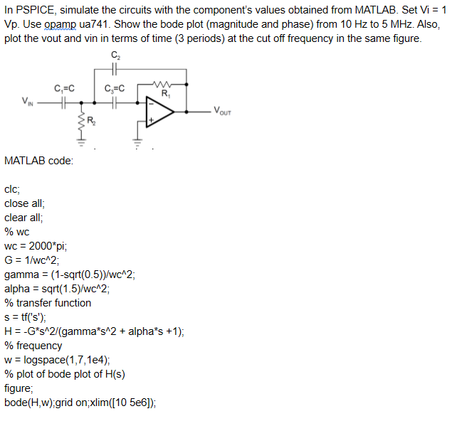 Solved In PSPICE, simulate the circuits with the component's | Chegg.com