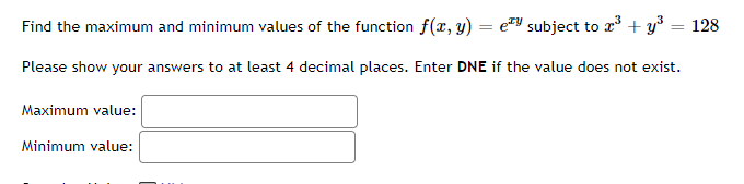 Solved Find the maximum and minimum values of the function | Chegg.com