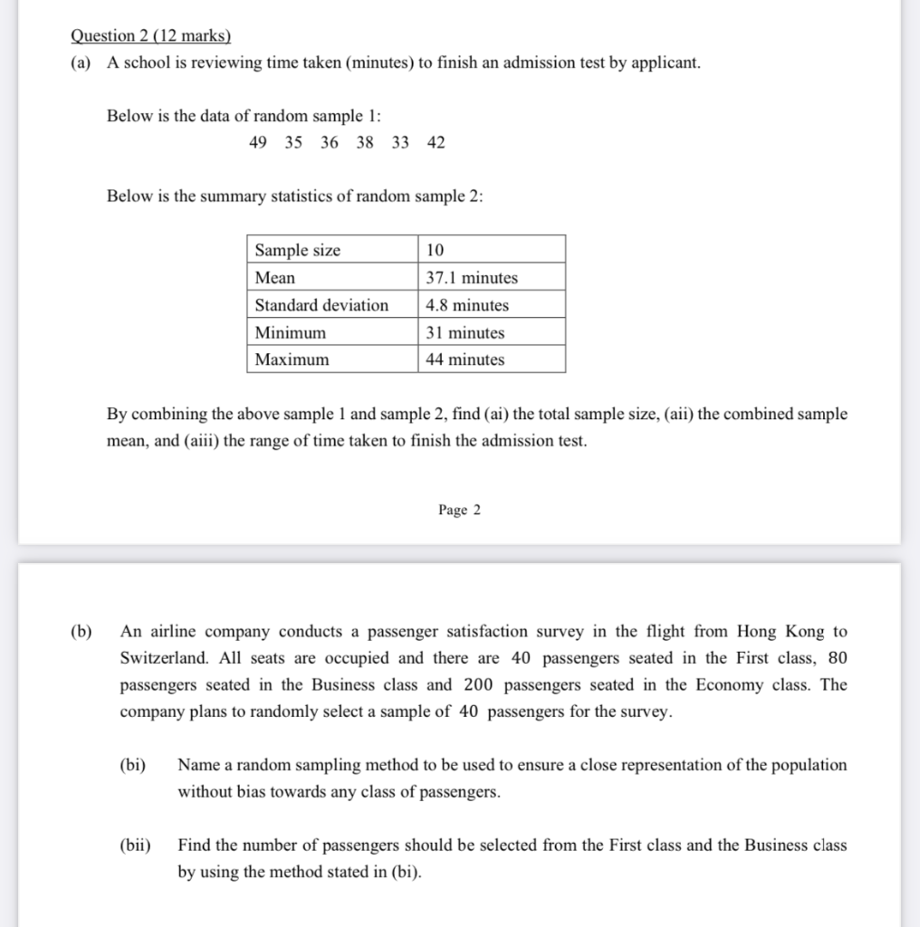 Solved Question 2 (12 marks) (a) A school is reviewing time | Chegg.com