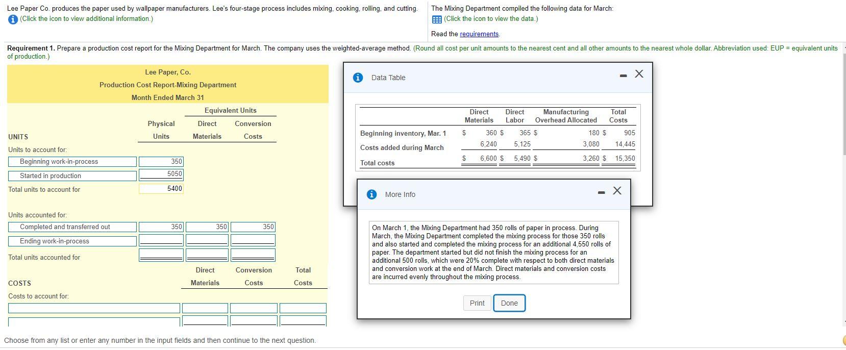 Solved Lee Paper Co. produces the paper used by wallpaper | Chegg.com