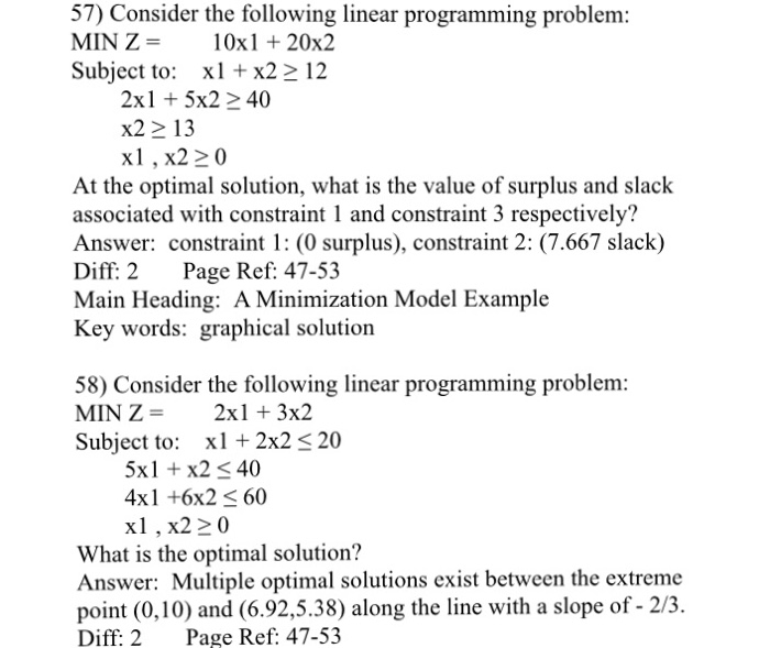 Solved Consider The Following Linear Programming Problem Chegg