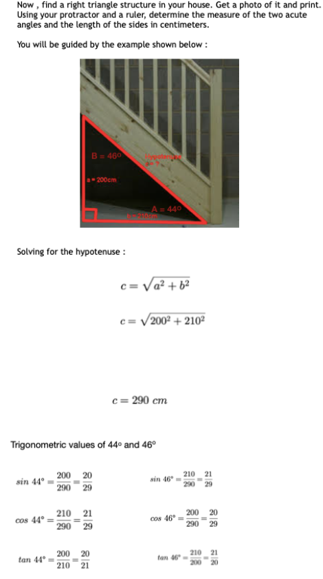 Solved Now , find a right triangle structure in your house. | Chegg.com