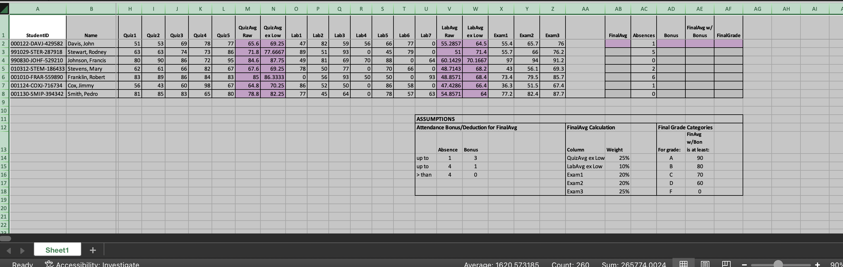 Solved Download and open the gradebook_base.xlsx file; | Chegg.com
