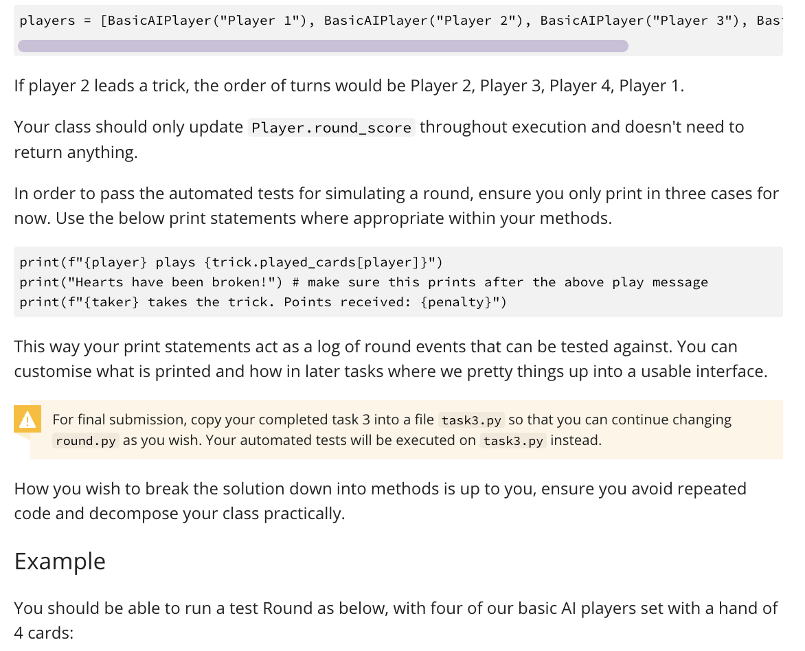 Create a class Round that takes a list of players | Chegg.com