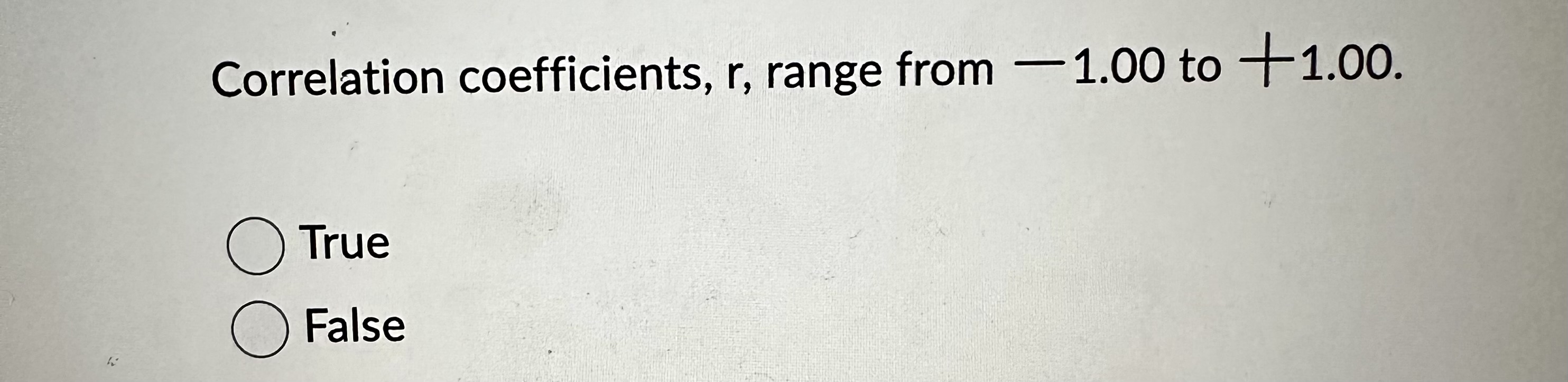 Solved Correlation coefficients, r, range from -1.00 to | Chegg.com