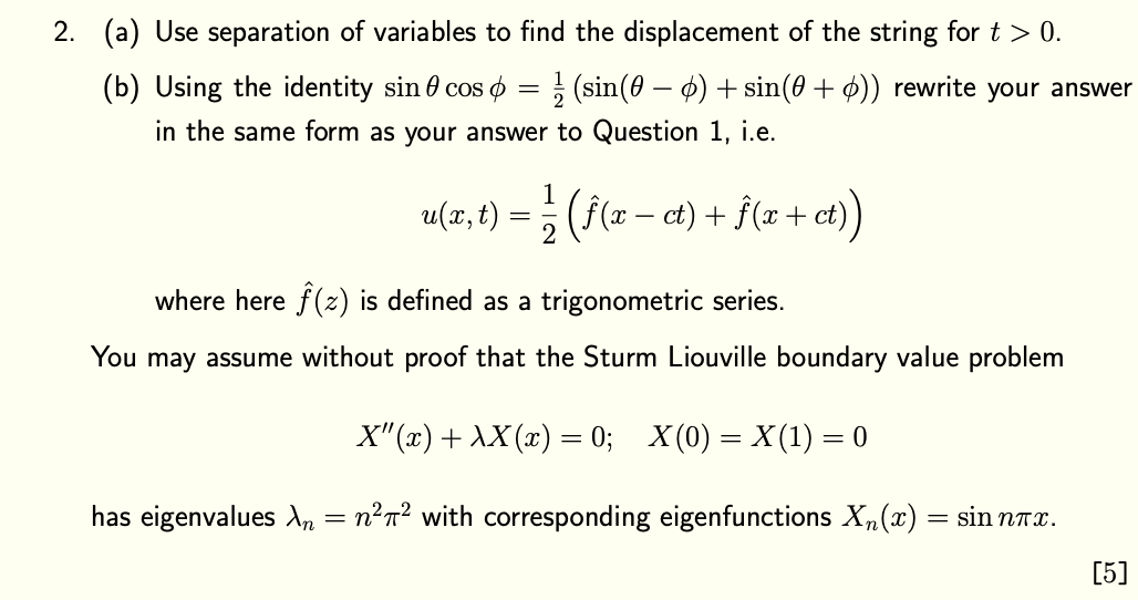 Solved (a) Use separation of variables to find the | Chegg.com