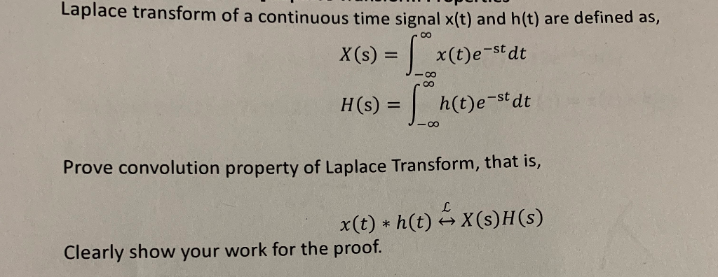 Solved Laplace transform of a continuous time signal X(t) | Chegg.com