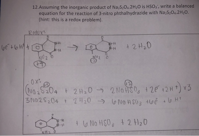 Solved 12.Assuming the inorganic product of Na2S2O4.2H20 | Chegg.com