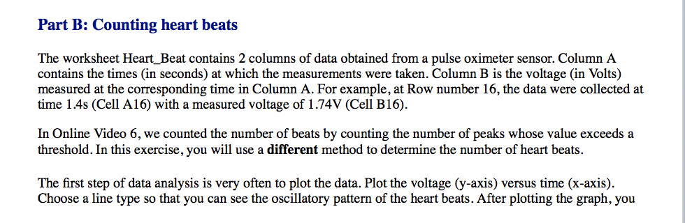 Solved Part B: Counting heart beats The worksheet Heart_Beat | Chegg.com