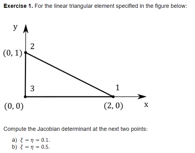 Solved Exercise 1 For The Linear Triangular Element 3595