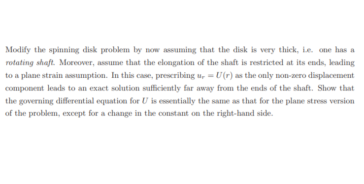 Modify the spinning disk problem by now assuming that | Chegg.com
