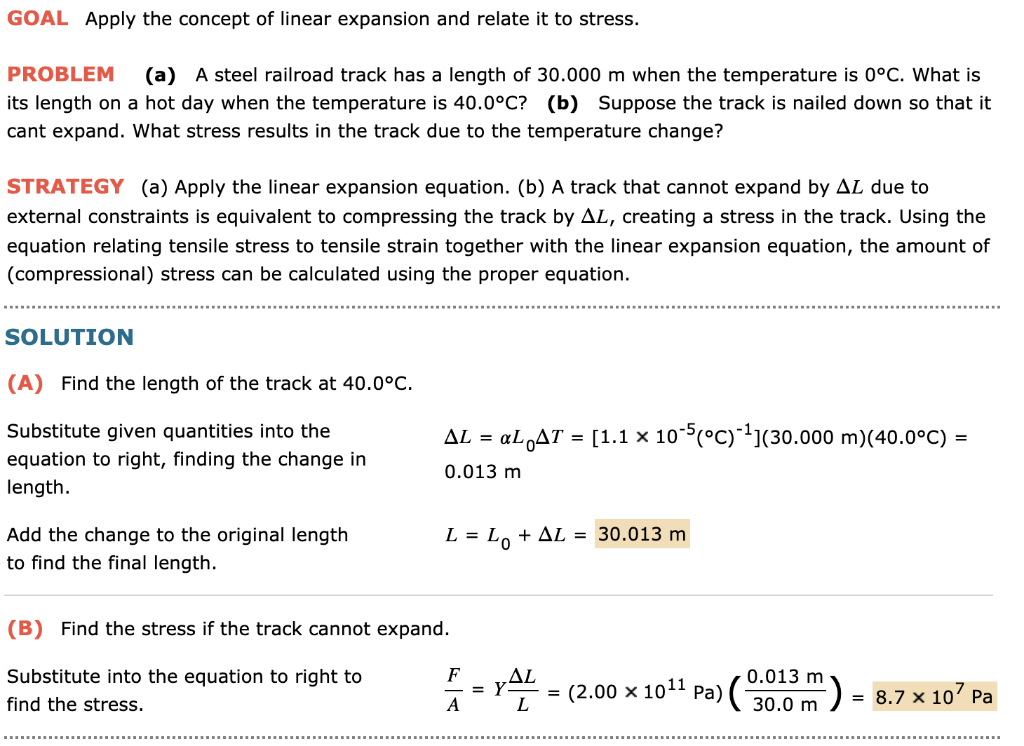 Solved GOAL Apply the concept of linear expansion and relate | Chegg.com