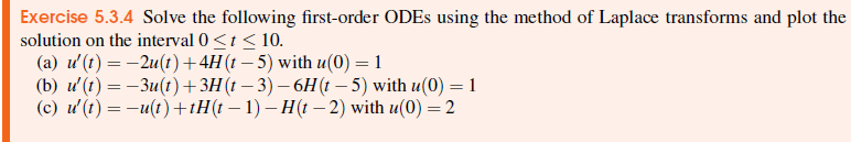 Solved Exercise 5 3 4 ﻿solve The Following First Order Odes