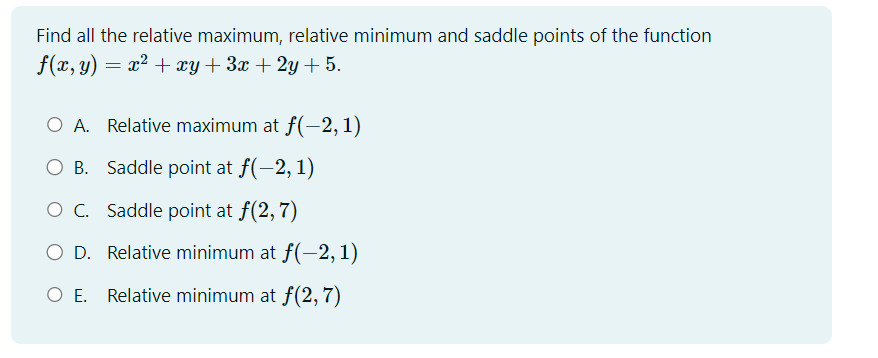 Solved Find All The Relative Maximum Relative Minimum And 