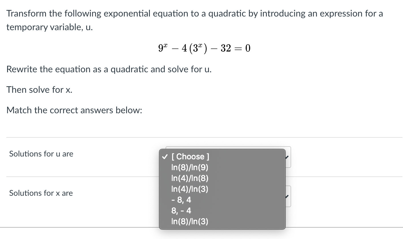 Solved Transform the following exponential equation to a | Chegg.com