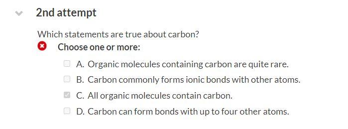 Solved A. Organic molecules containing carbon are quite | Chegg.com