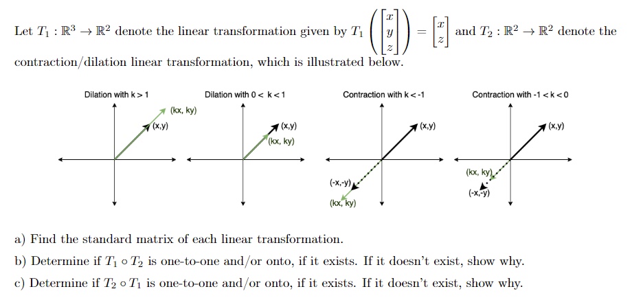 Solved Let T1:R3→R2 denote the linear transformation given | Chegg.com