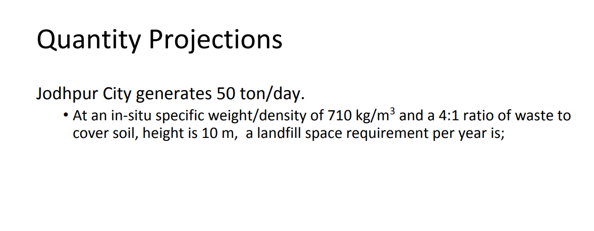 Solved SOLVE THIS NUMERICAL. Quantity ProjectionsJodhpur | Chegg.com