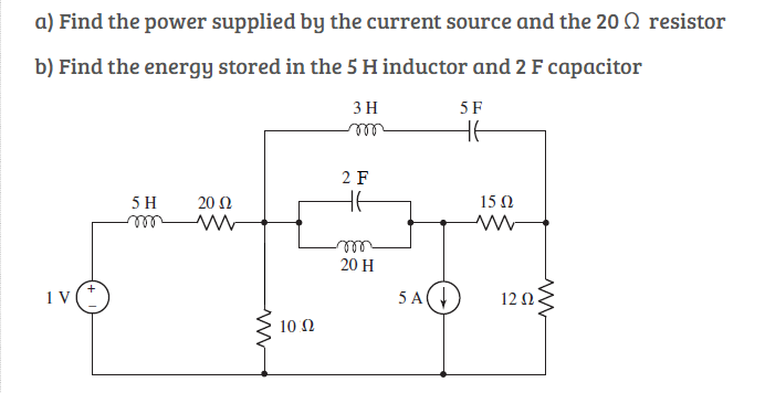 Solved a) Find the power supplied by the current source and | Chegg.com