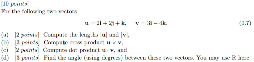 Solved \\( [10 \\) points \\( ] \\) For the following two | Chegg.com