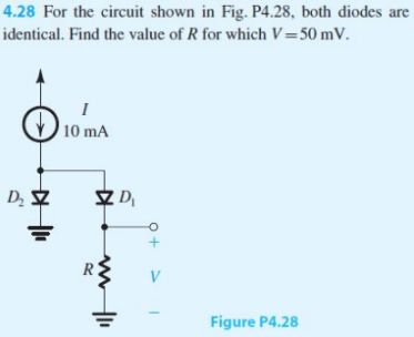 Solved 4.28 For the circuit shown in Fig. P4.28, both diodes | Chegg.com