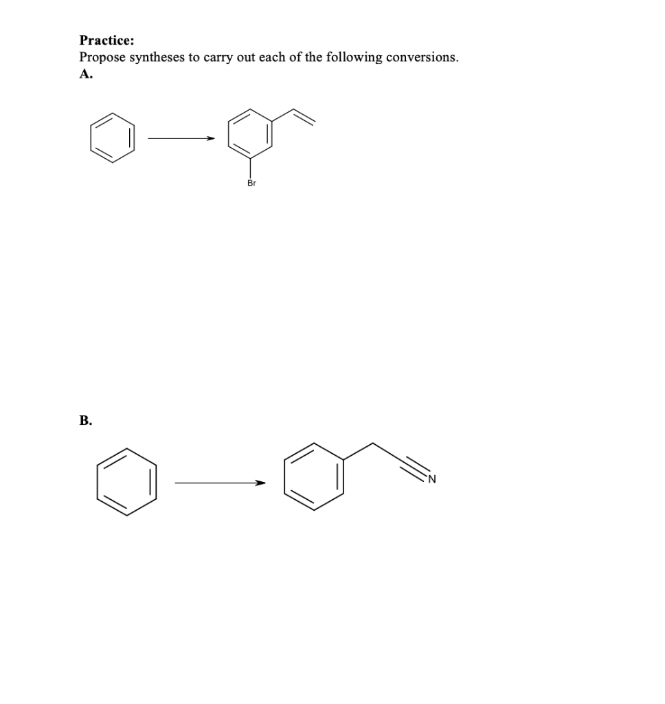 Solved Practice: Propose syntheses to carry out each of the | Chegg.com