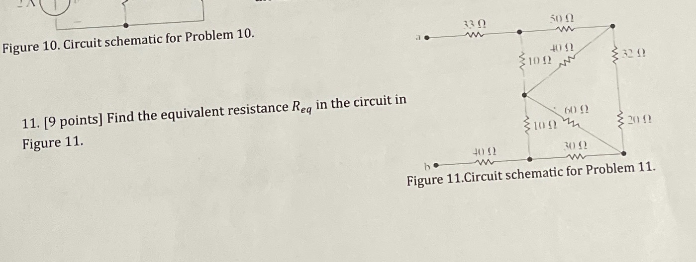 Solved [ 9 ﻿points] ﻿Find the equivalent resistance Req ﻿in | Chegg.com