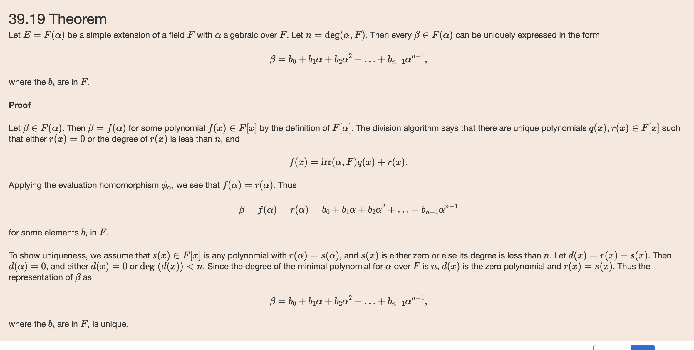 Solved Let E be an extension field of a finite field F, | Chegg.com