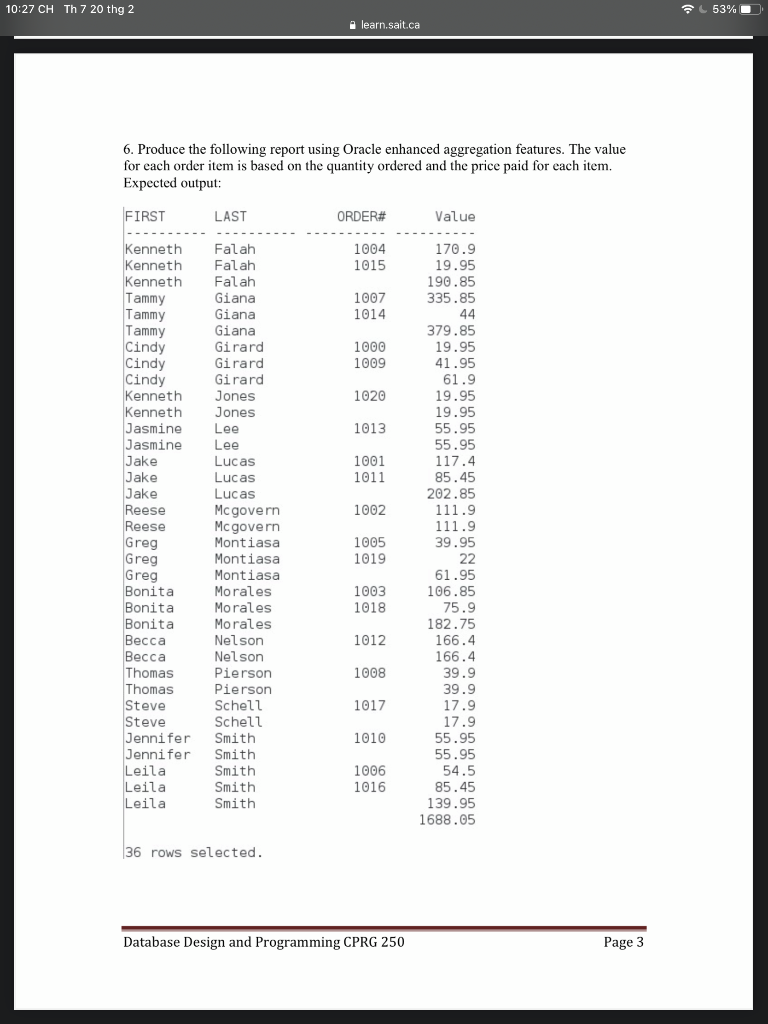 Solved Create the SQL script for the following questions | Chegg.com