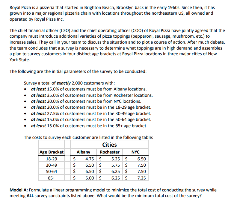 Solved Please Solve Model A in Excel | Chegg.com
