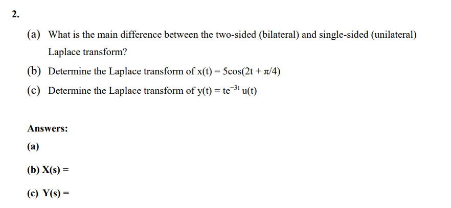 Solved (a) What is the main difference between the two-sided | Chegg.com