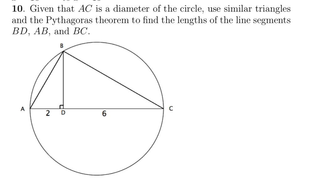 Solved 10. Given that AC is a diameter of the circle, use | Chegg.com
