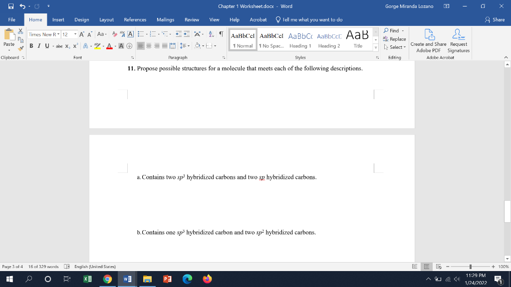 Solved Chapter 1 Worksheet.docx - Word Gorge Miranda Lozano | Chegg.com