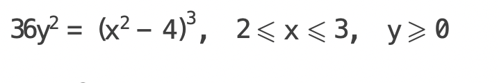 Solved 36y2 = (x2 – 4), 2 0 = | Chegg.com