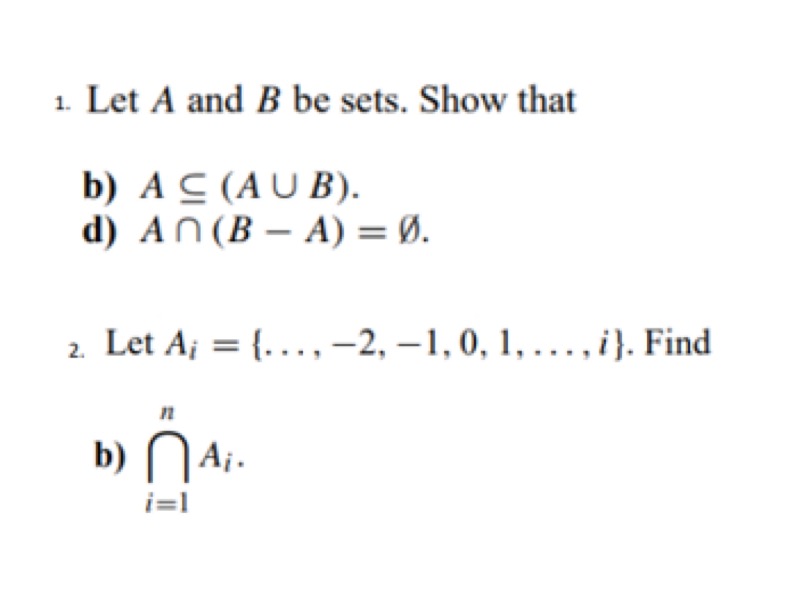 Solved Let A and B ﻿be sets. Show thatb) | Chegg.com
