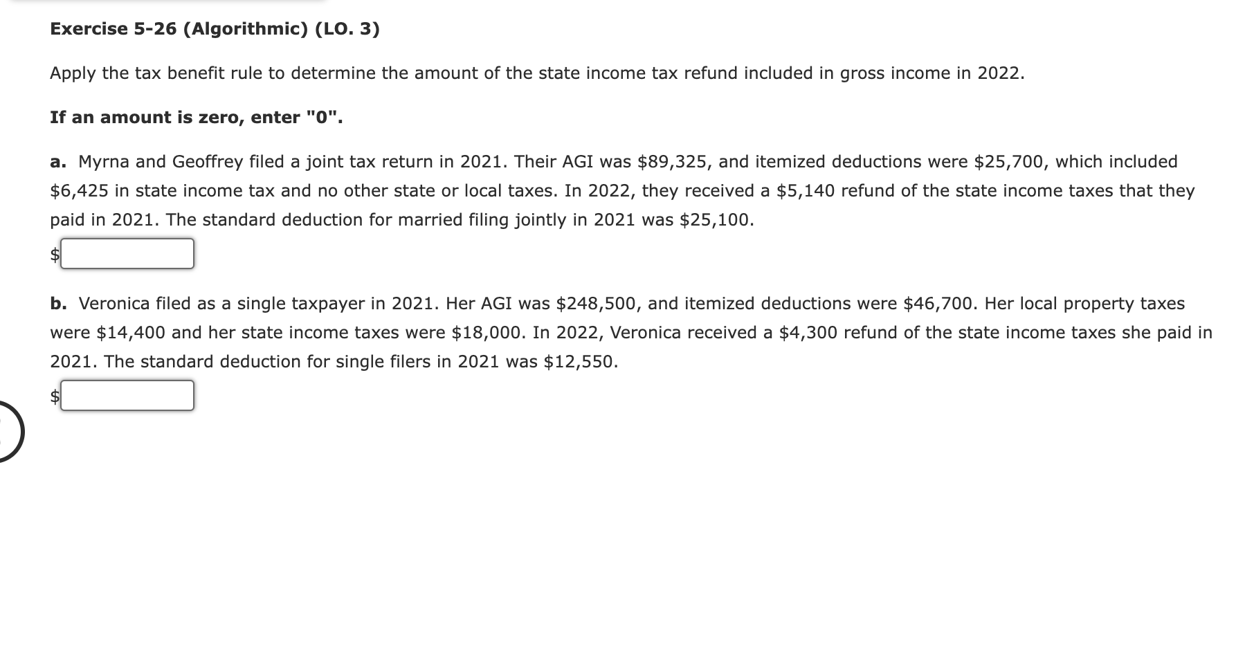 Solved Exercise 5-26 (Algorithmic) (LO. 3) Apply the tax | Chegg.com