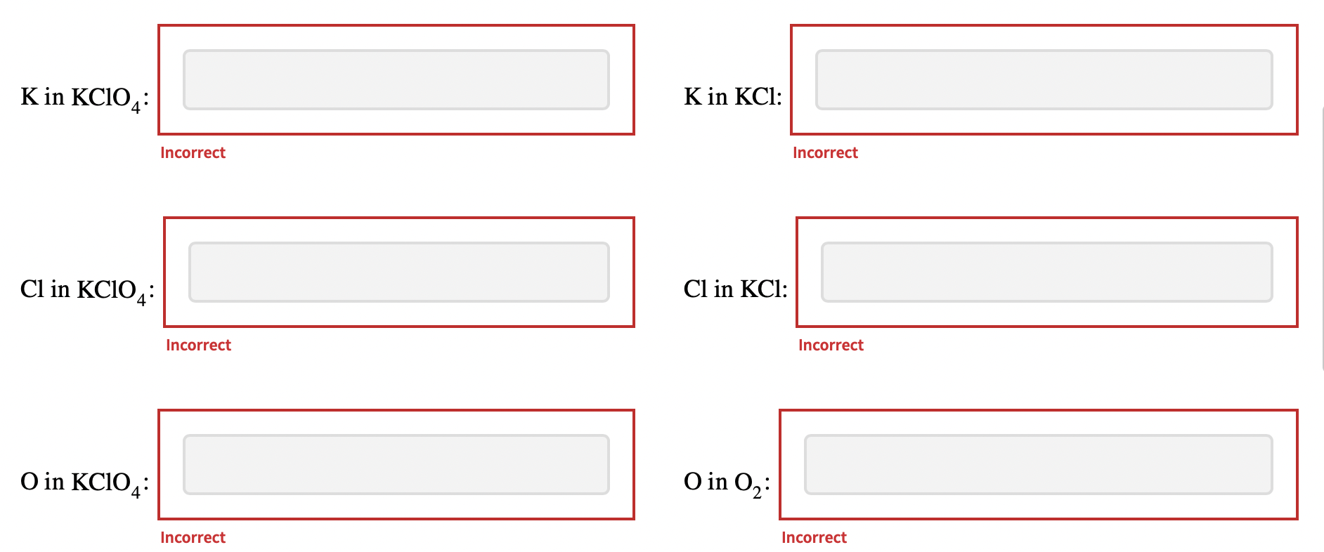 Solved For the reaction KCIO4 → KCl + 202 assign oxidation | Chegg.com