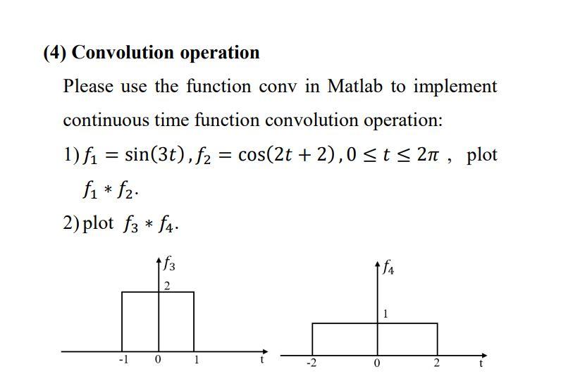 Solved (4) Convolution operation Please use the function | Chegg.com