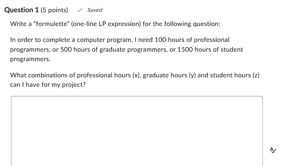 Question 1 (5 points)Write a Question 1 (5 points)Write a