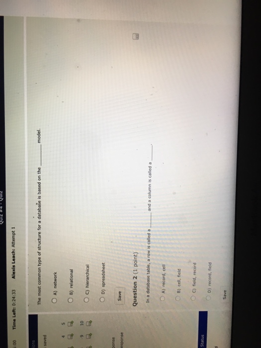 Solved :00 Time Left: 0:24:33 Alexis Leach: Attempt 1 The | Chegg.com