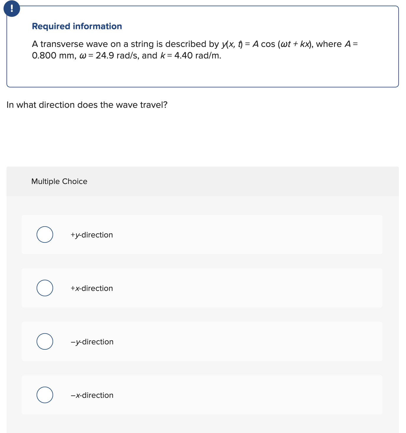 Solved Required Information A Transverse Wave On A String Is Chegg