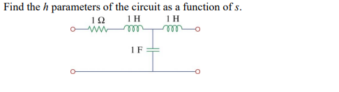 Solved a Find the h parameters of the circuit as a function | Chegg.com