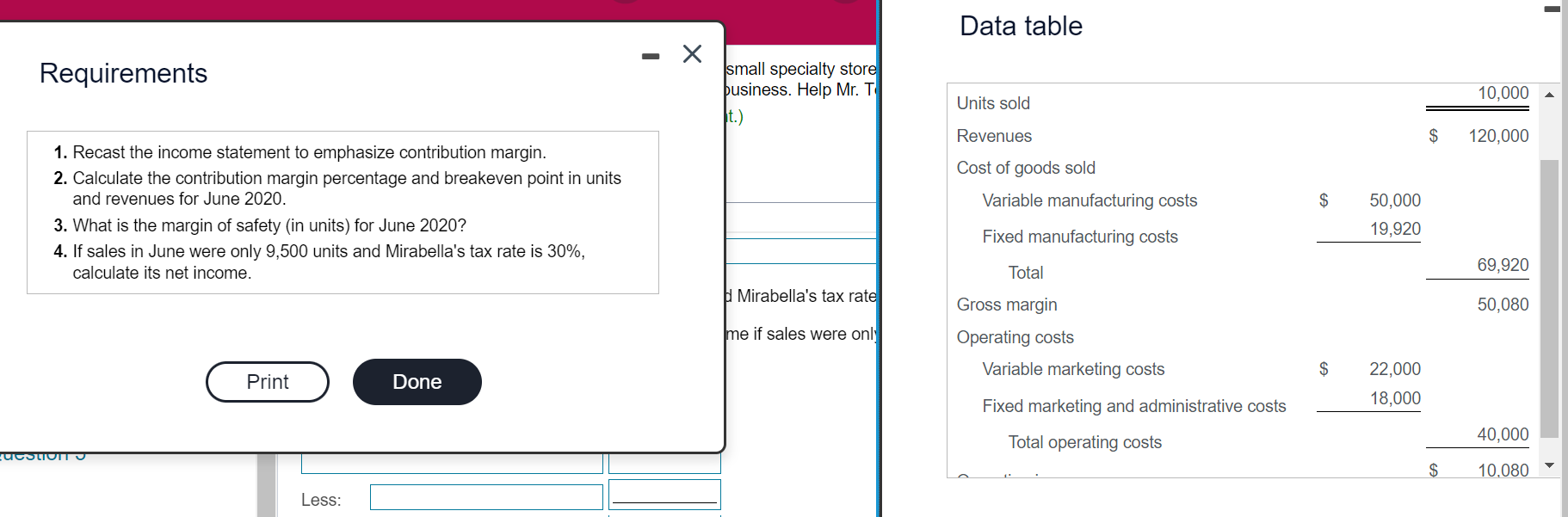 Solved Requirements Data table 1. Recast the income | Chegg.com