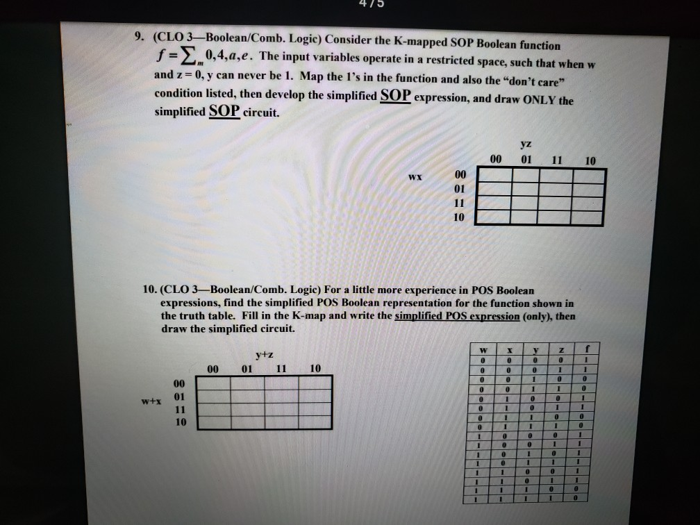 Solved 4/5 9. (CLO 3—Boolean/Comb. Logic) Consider the | Chegg.com