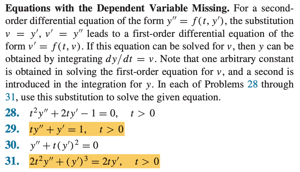 Solved = Equations with the Dependent Variable Missing. For | Chegg.com