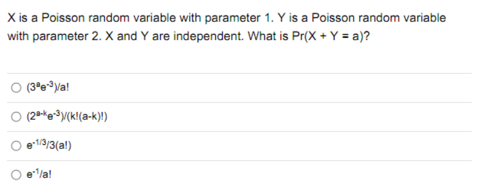 Solved X is a Poisson random variable with parameter 1. Y is | Chegg.com