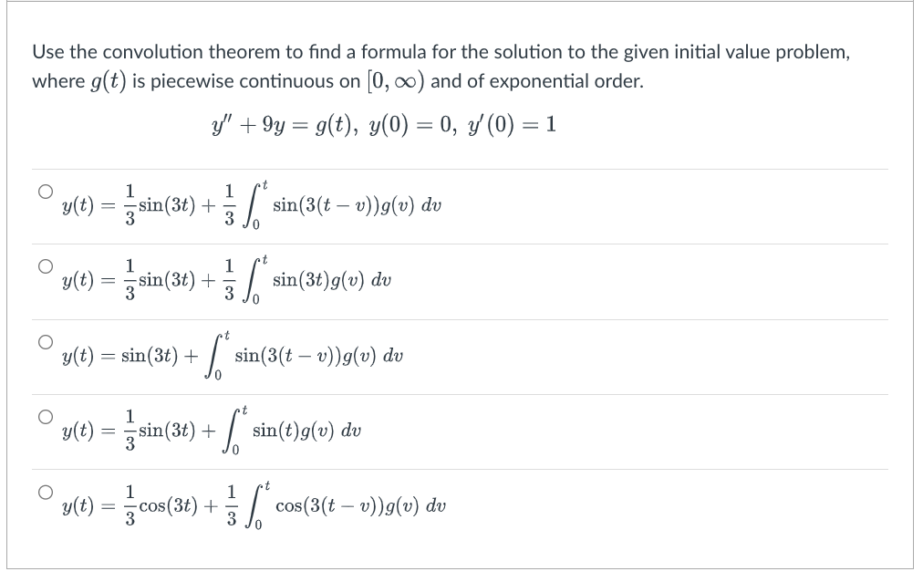 Solved Use the convolution theorem to find a formula for the | Chegg.com