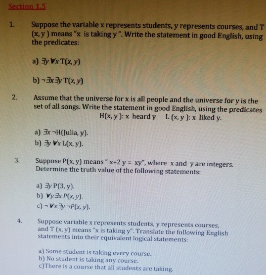 Solved Section 15 Suppose the variable x represents | Chegg.com