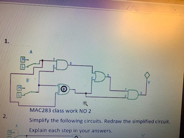 Solved 1. А DE B MAC283 class work NO 2 2. Simplify the | Chegg.com