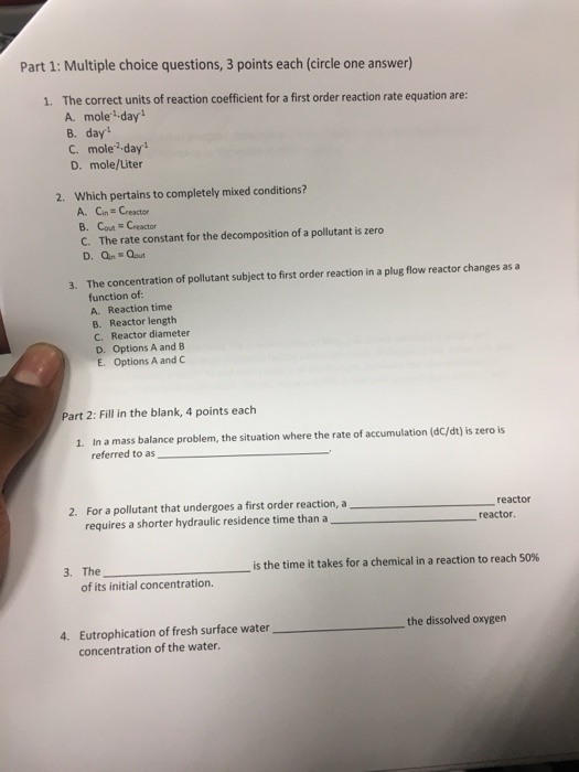 Solved Part 1: Multiple choice questions, 3 points each | Chegg.com